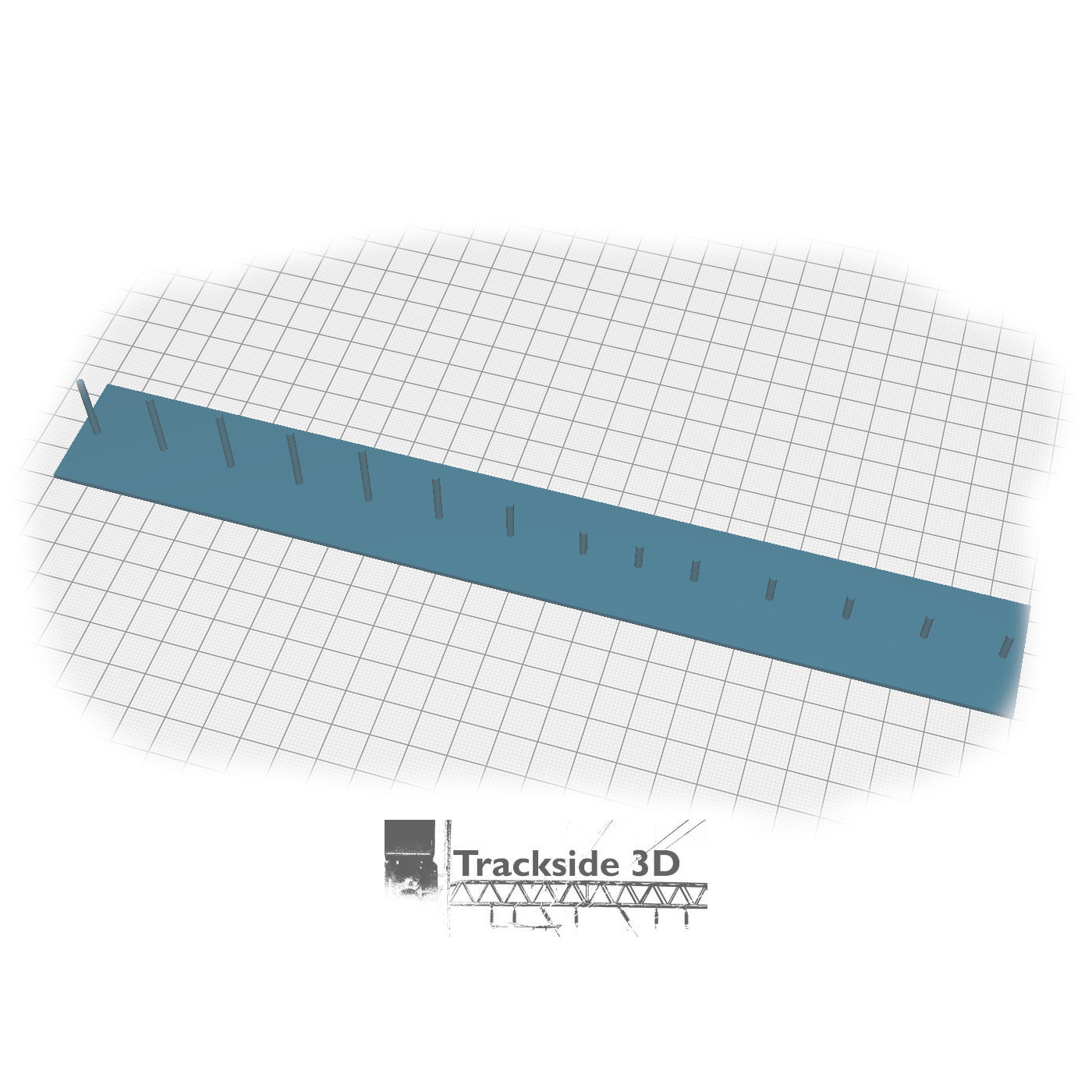 T3D-001-003 Inclined Track Bed Support - Long | Trackside3D by oorail.co.uk